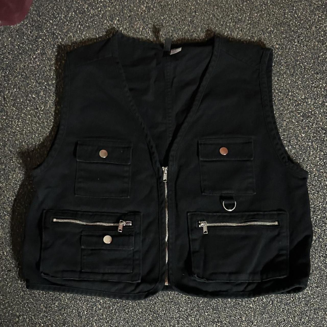 Unisex black utility vest. - Depop