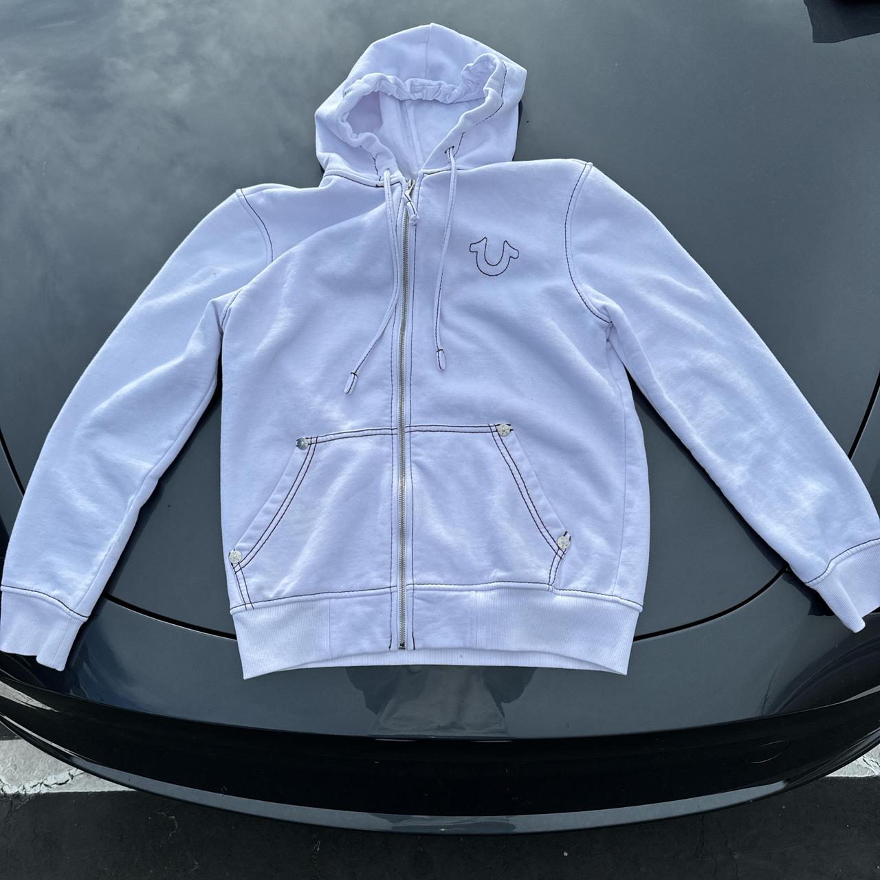 true religion zip up jacket size:... - Depop