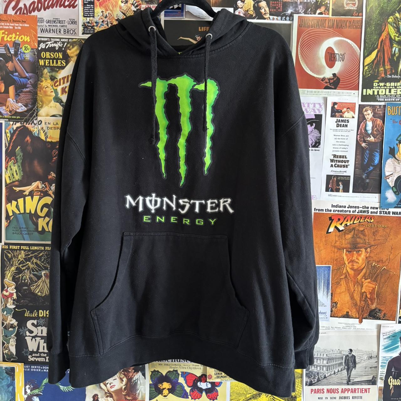 Vintage Y2K monster energy drink hoodie #sweatshirt... | Depop