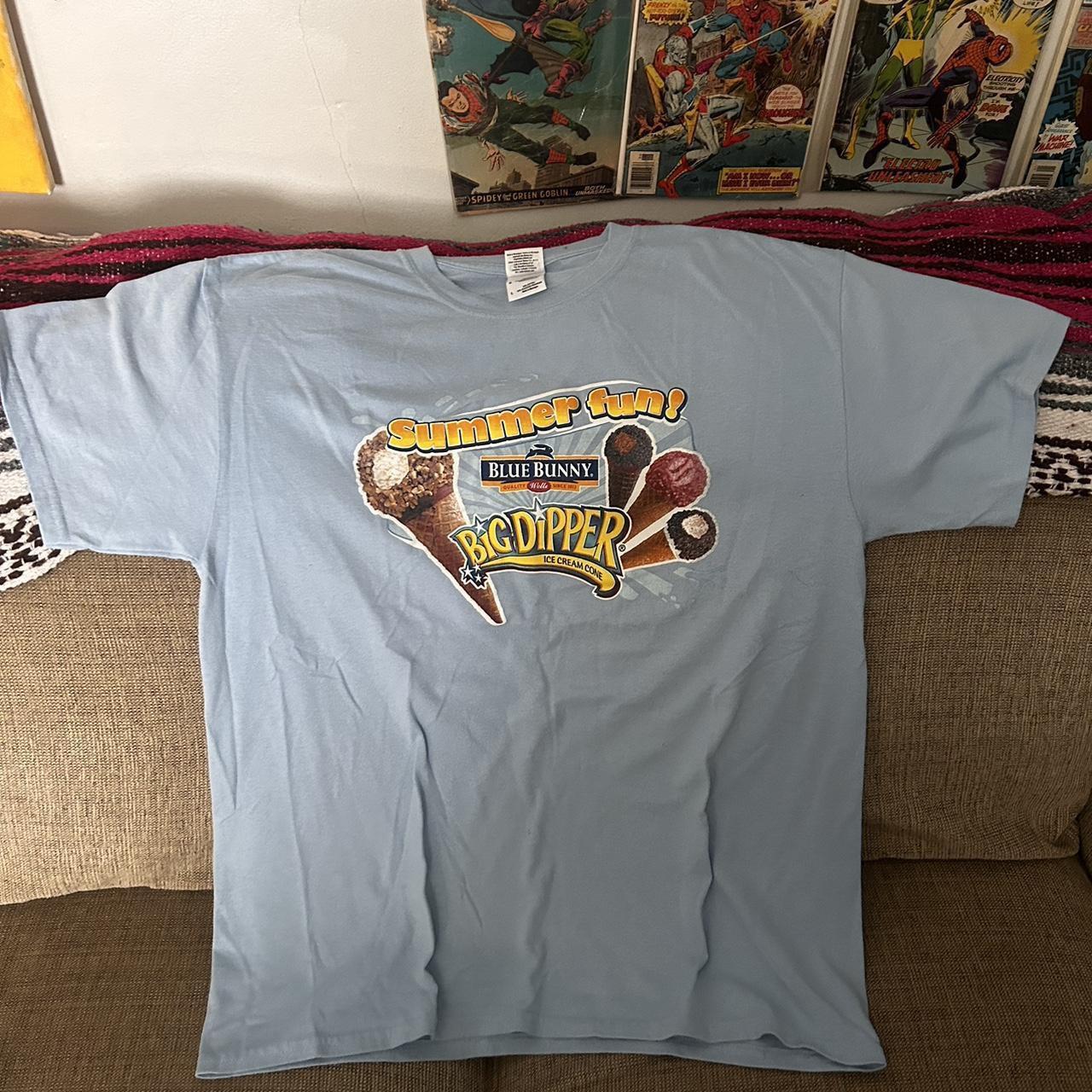 Summer fun blue bunny promo T #summer #ice cream #2000 - Depop