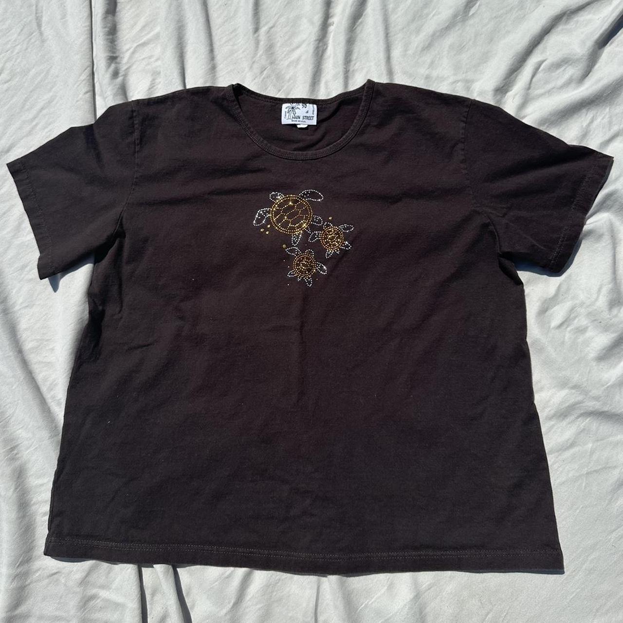 Adorable vintage Main Street brown shirt with... - Depop