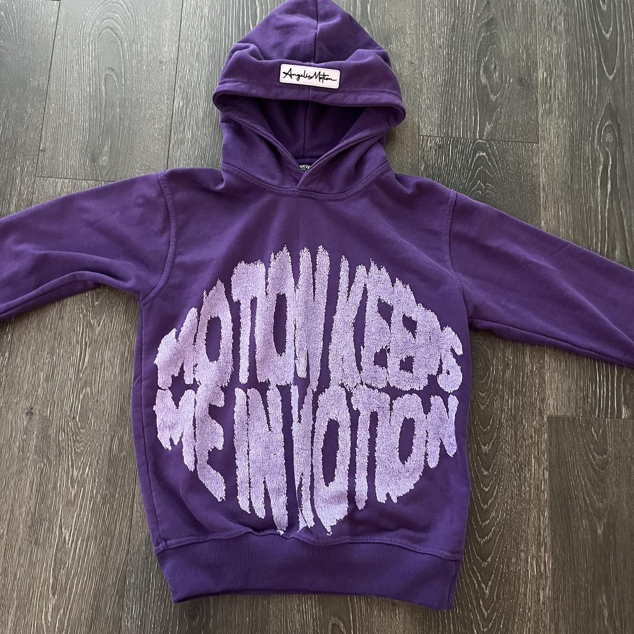Angelic motion purple hoodie slight crop - Depop