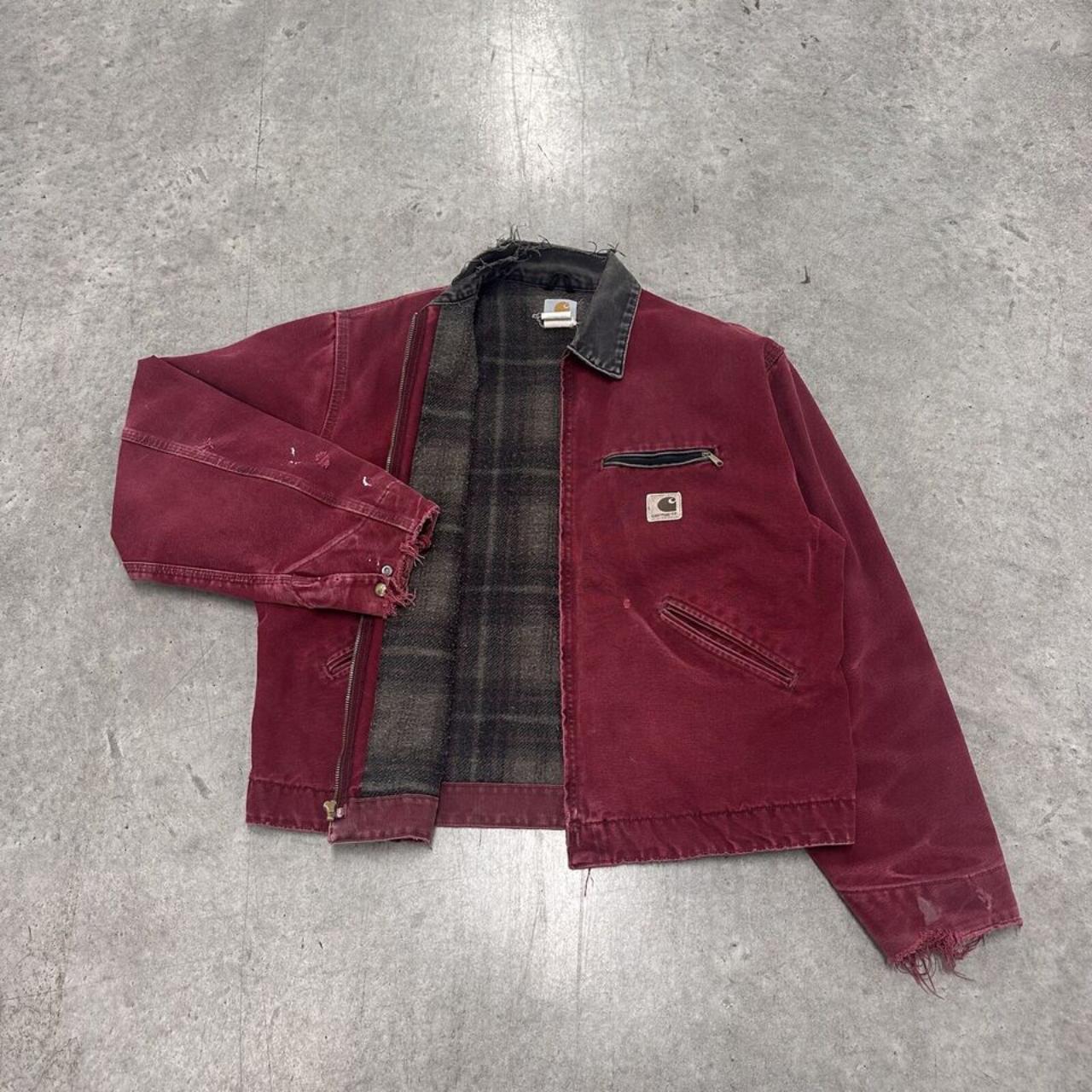 VTG J97 CRI Crimson Rarest Carhartt Detroit Jacket... - Depop
