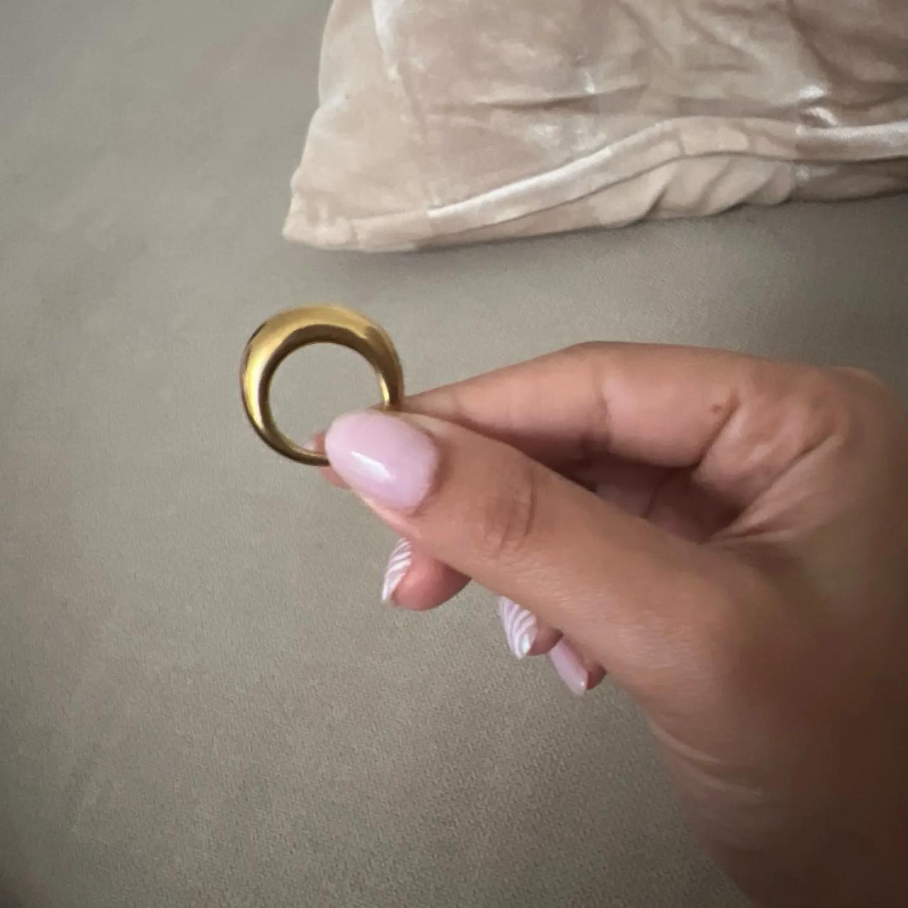 Simple Stainless Steel Rings for Women Arc Rings... - Depop