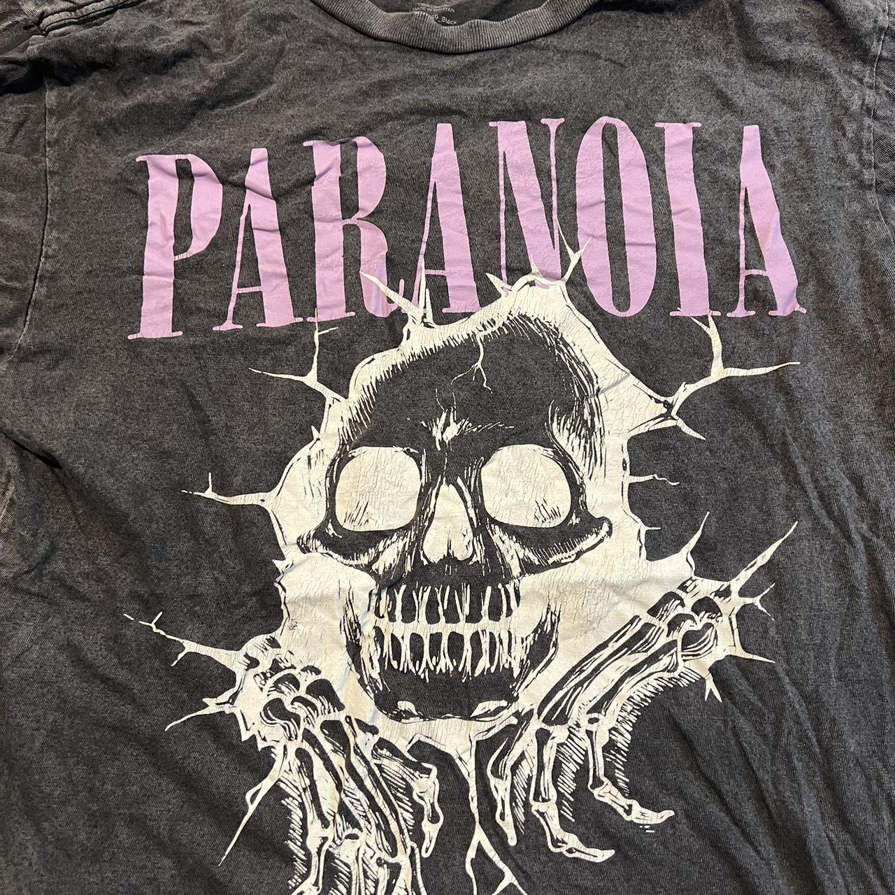 Paranoia black and pink tee - Depop