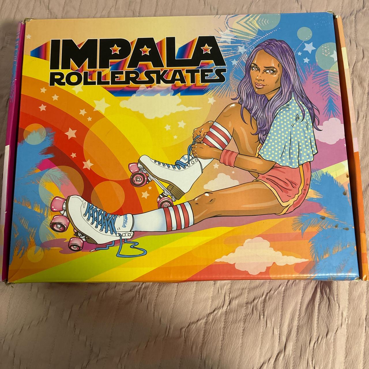 Floral impala roller skates I only used 3 times... - Depop