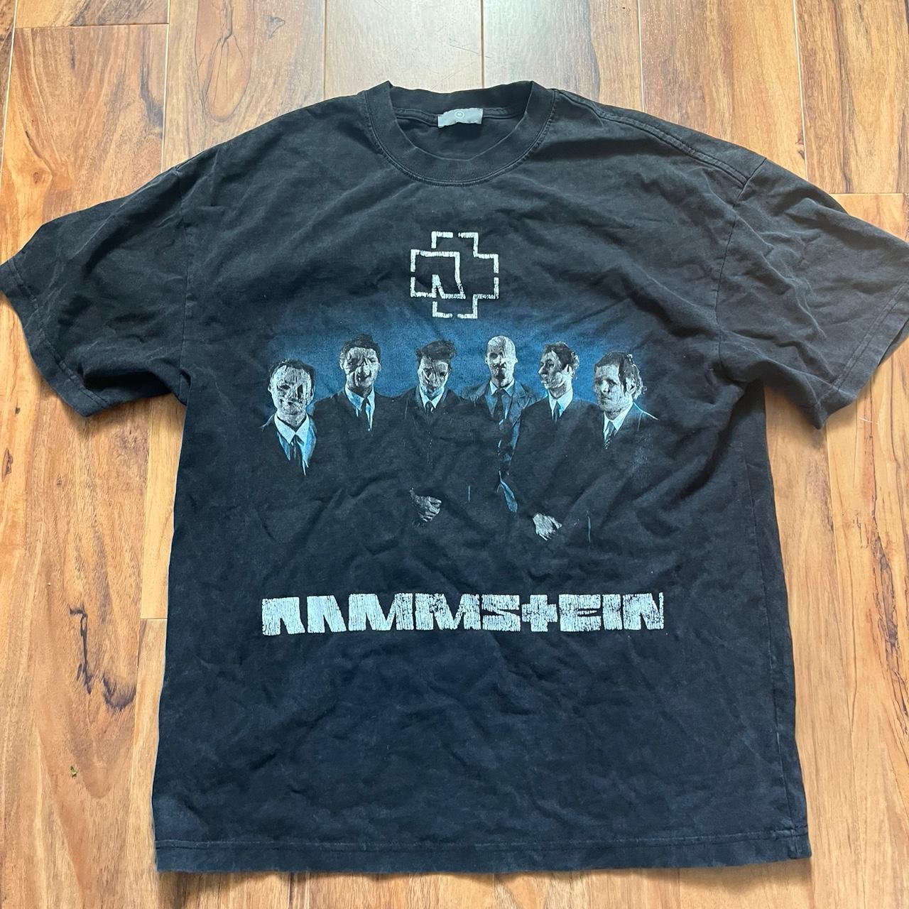 Black Rammstein band tee with front and back... | Depop