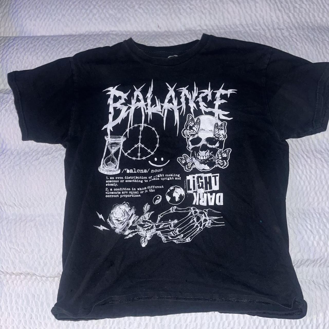 Large black graphic emo tshirt #cool #emo #black... - Depop