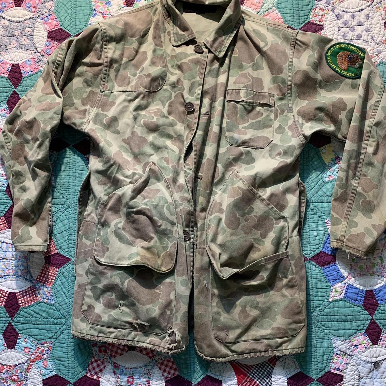 Vintage camo turkey hunting jacket, with a sweet... - Depop