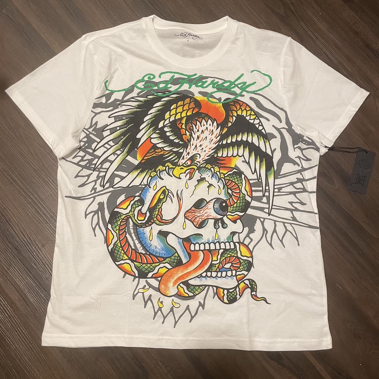 Ed Hardy shirt 🎱 Mint condition 🎱 Multicolored... - Depop