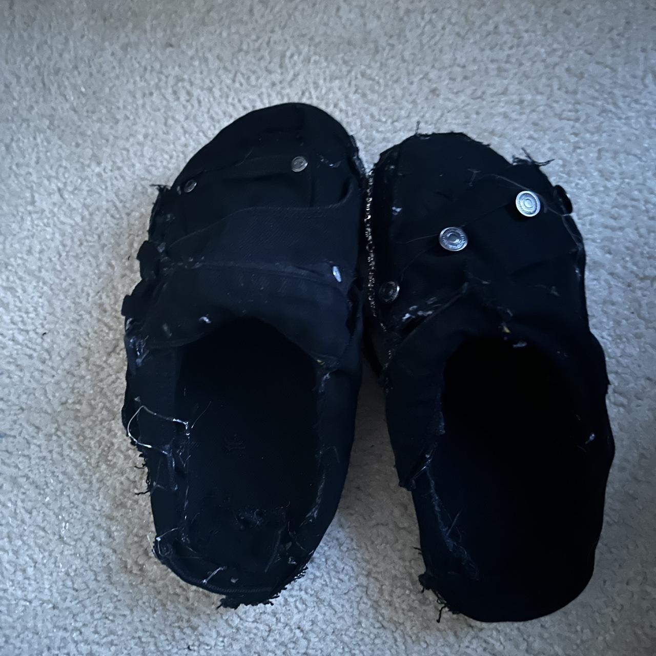 denim chrome hearts crocs - Depop