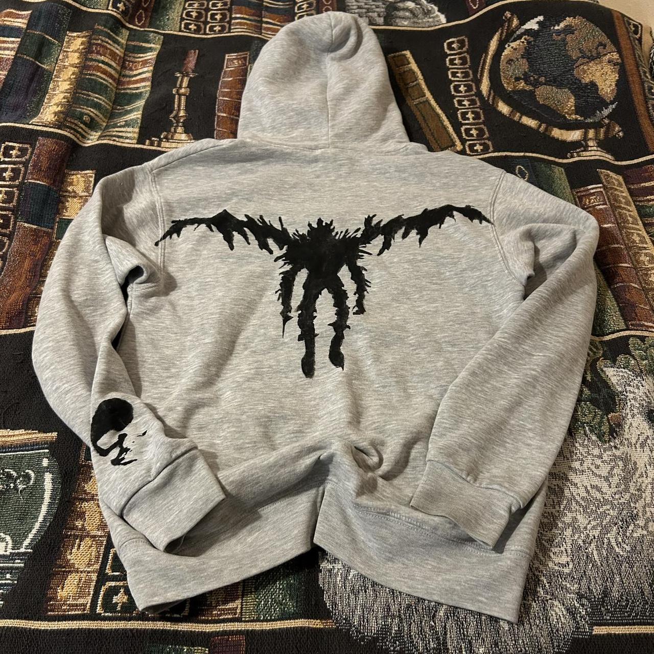 Grey Death Note Light Yagami hoodie -sick fabric... | Depop