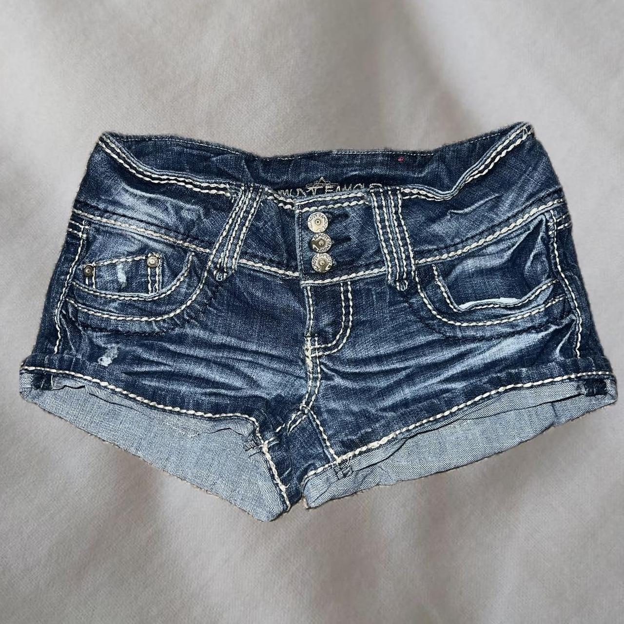 Almost Famous Y2K micro mini ultra low rise denim... | Depop