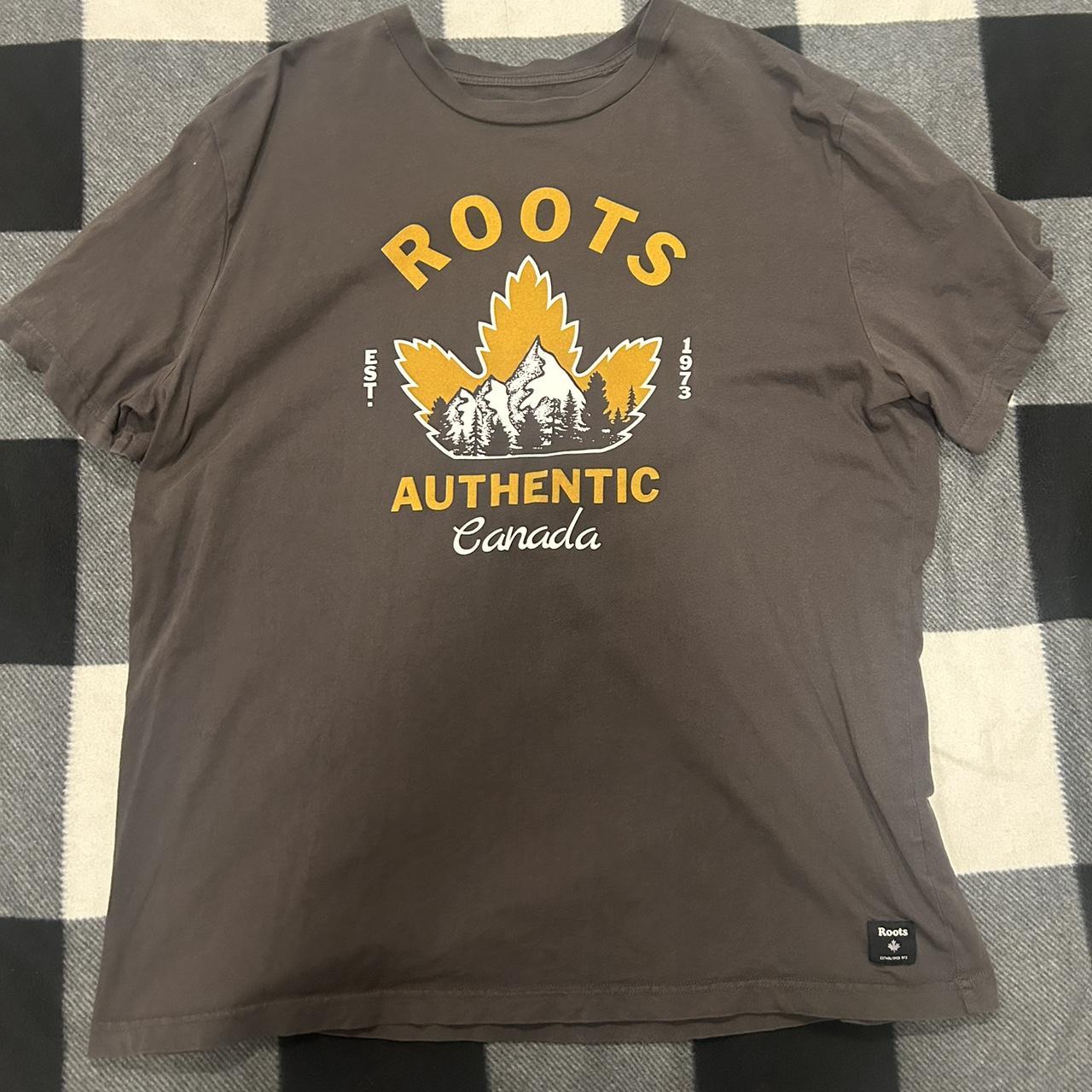 Vintage XL Roots Authentic Canada T-shirt, No Flaws - Depop