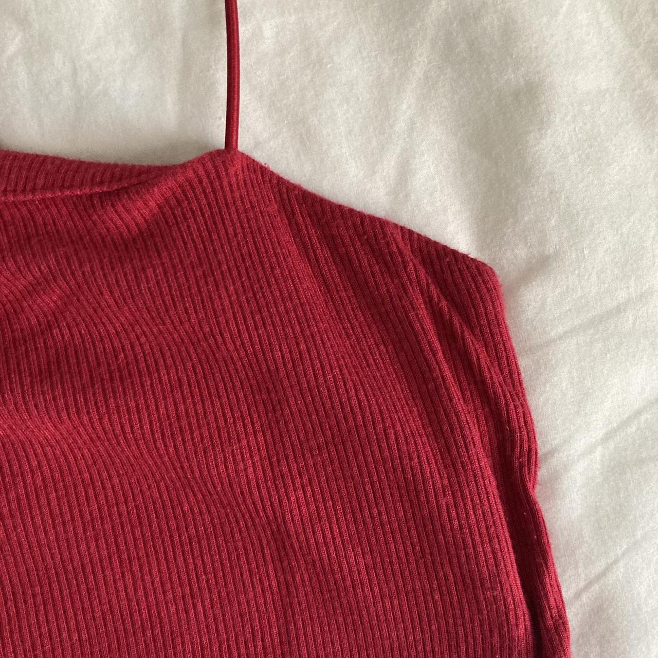 Urban Outfitter red crop top. Ribbed with stretchy... - Depop