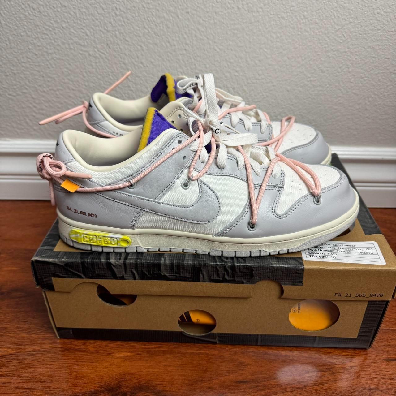 Nike Dunk Low Off-White Lot 24 Size 10 - Depop