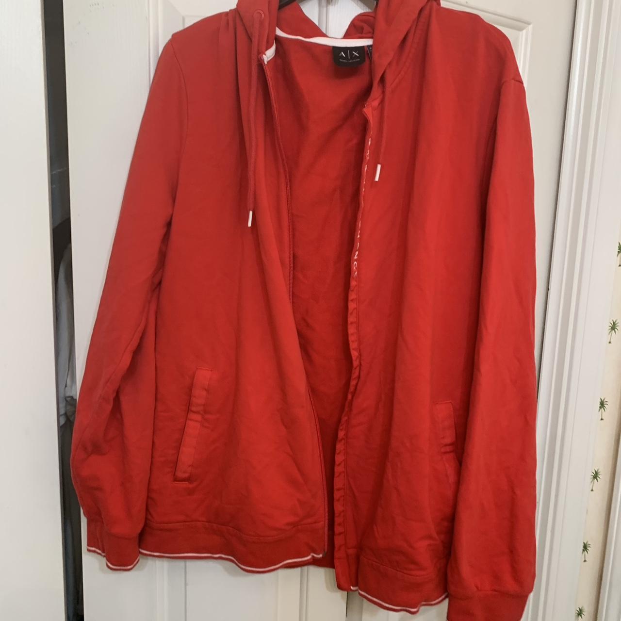 Armani exchange red zip up - Depop
