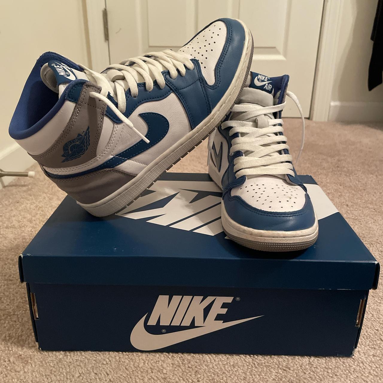 Jordan 1 Retro High OG True Blue size: 9,... - Depop