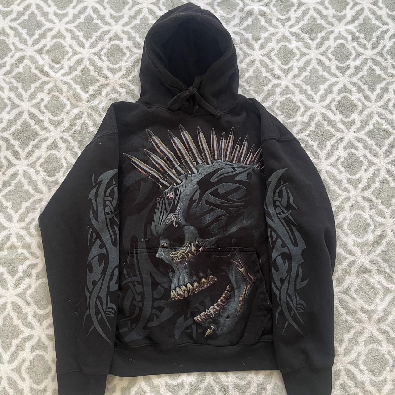 Spiral Y2K Pinkham Grunge Skull Sleeve Design Baggy... - Depop