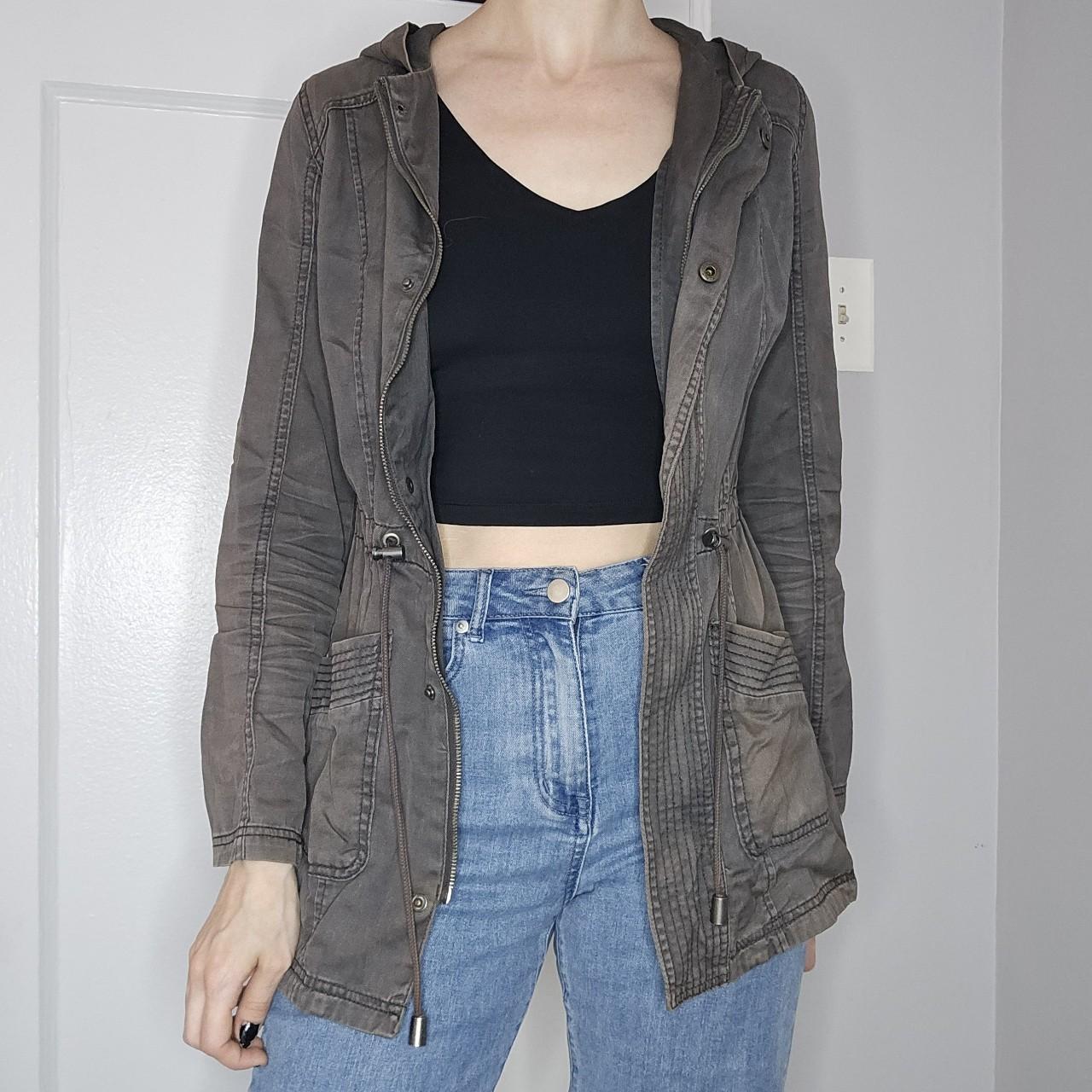 Brown and grey lightweight jacket #jacket | Depop