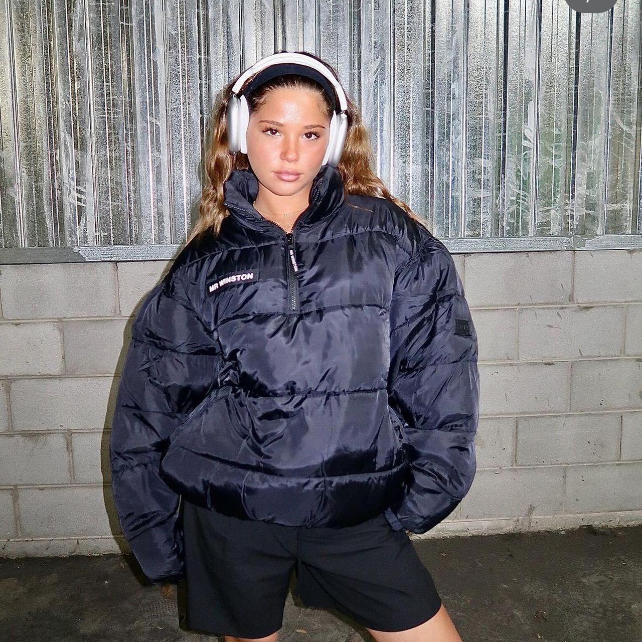 MR WINSTON BLACK QUARTER ZIP PUFFER JACKET 🖤🖤... - Depop