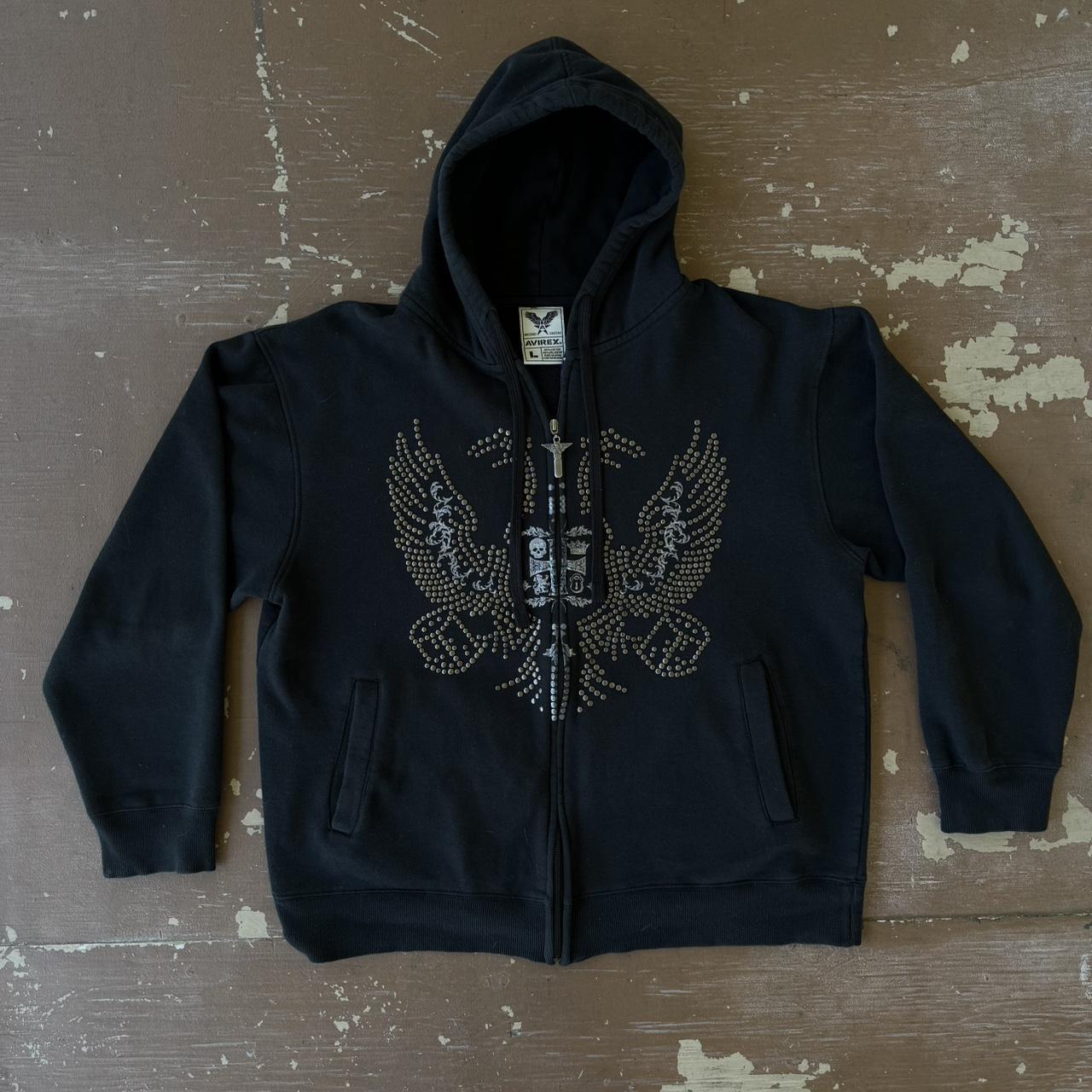 Large Avirex zip up with Vultures type hit. In... - Depop