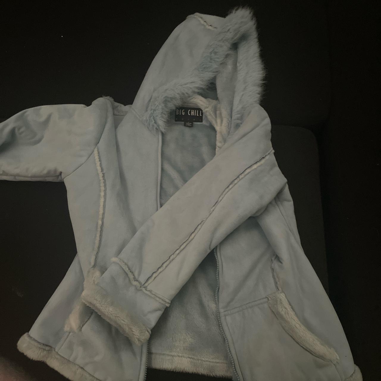 Large blue fuzzy coat. - Depop