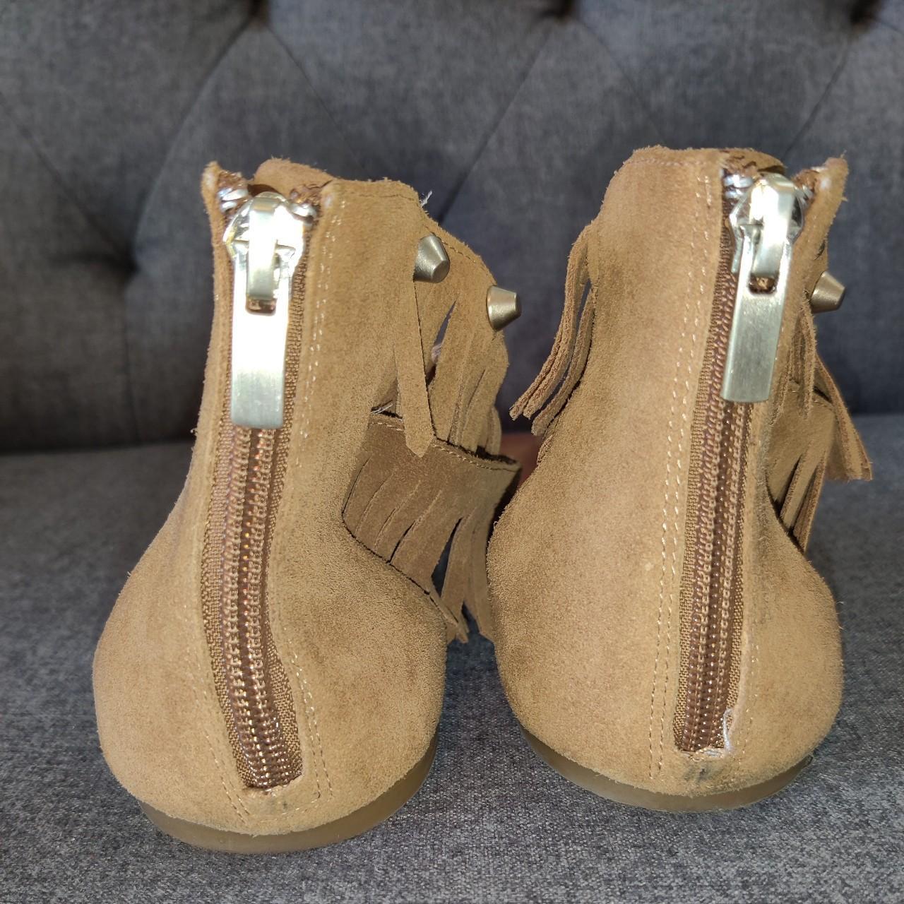 Gianni Bini Brown Leather Fringe Platform Sandal... - Depop