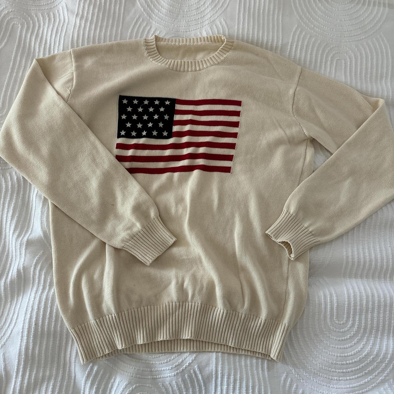 BRANDY MELVILLE: american flag sweater never... - Depop