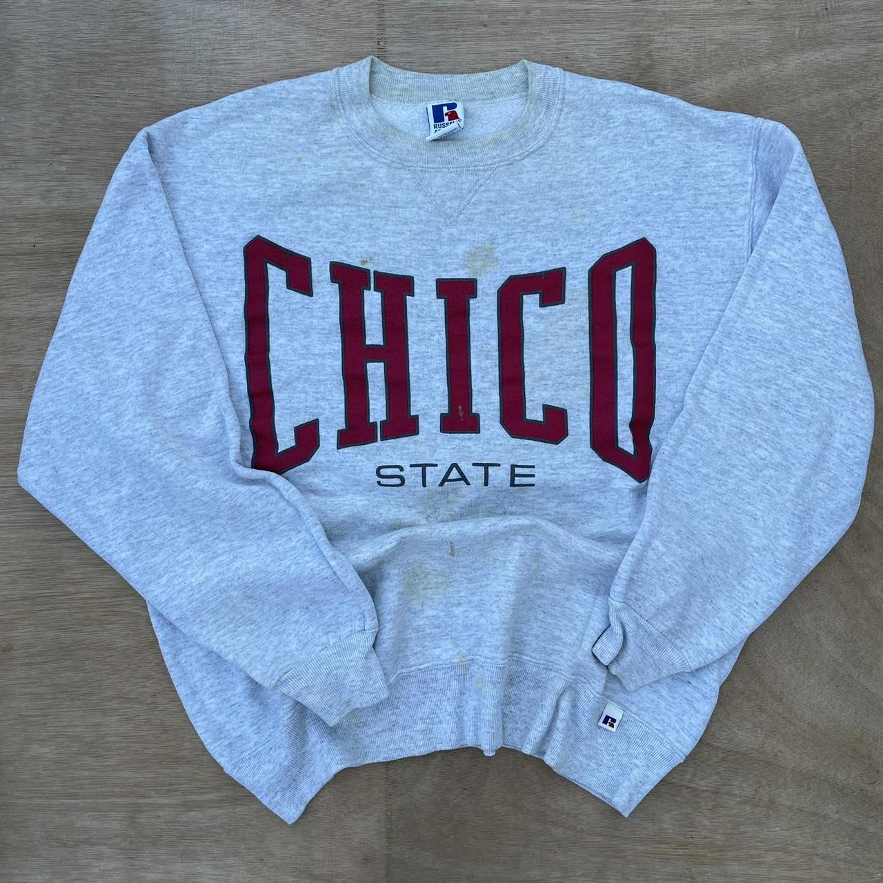90s Chico Russell athletic crewneck ~staining will... - Depop