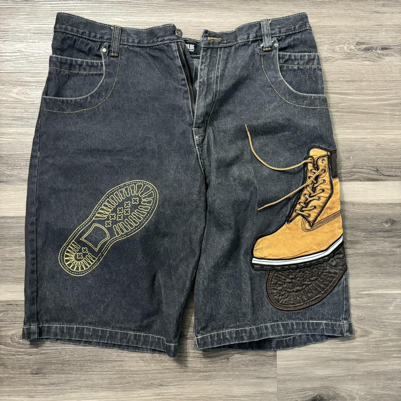 Size 40 Embroidered Timb Jorts. Big steppers only. - Depop