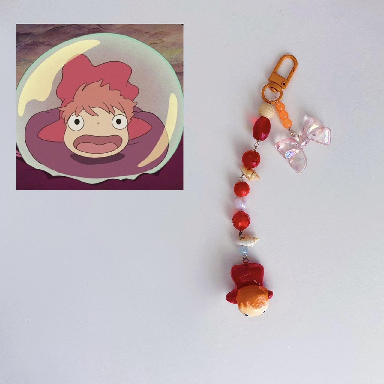 Cute handmade Ponyo Keychain 🪼🐠🌊, made with polymer... - Depop