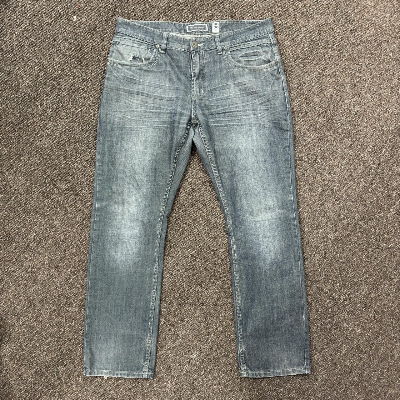 Faded blue and grey denim - Depop