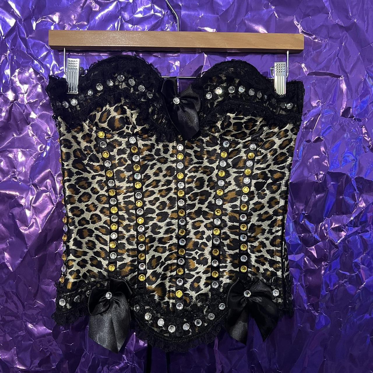 Bedazzled Cheetah Print Corset Size Small 🐆 - Depop