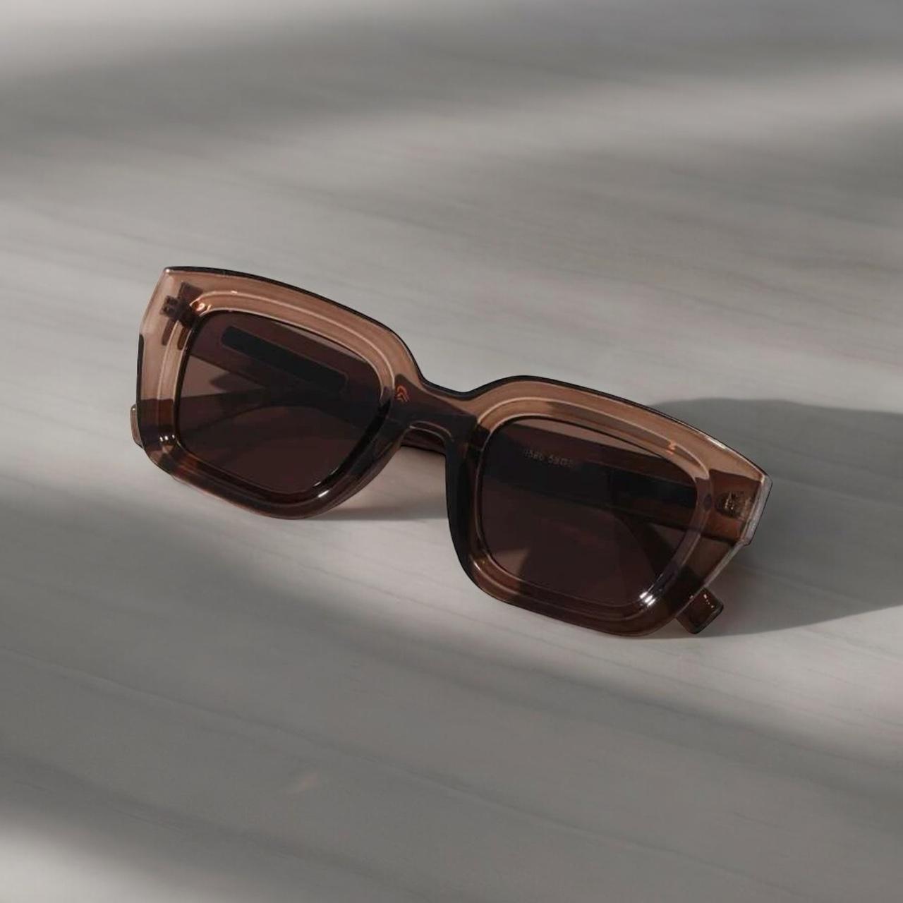 Brown square sunglasses (NWT) Item 0032 Ship... - Depop