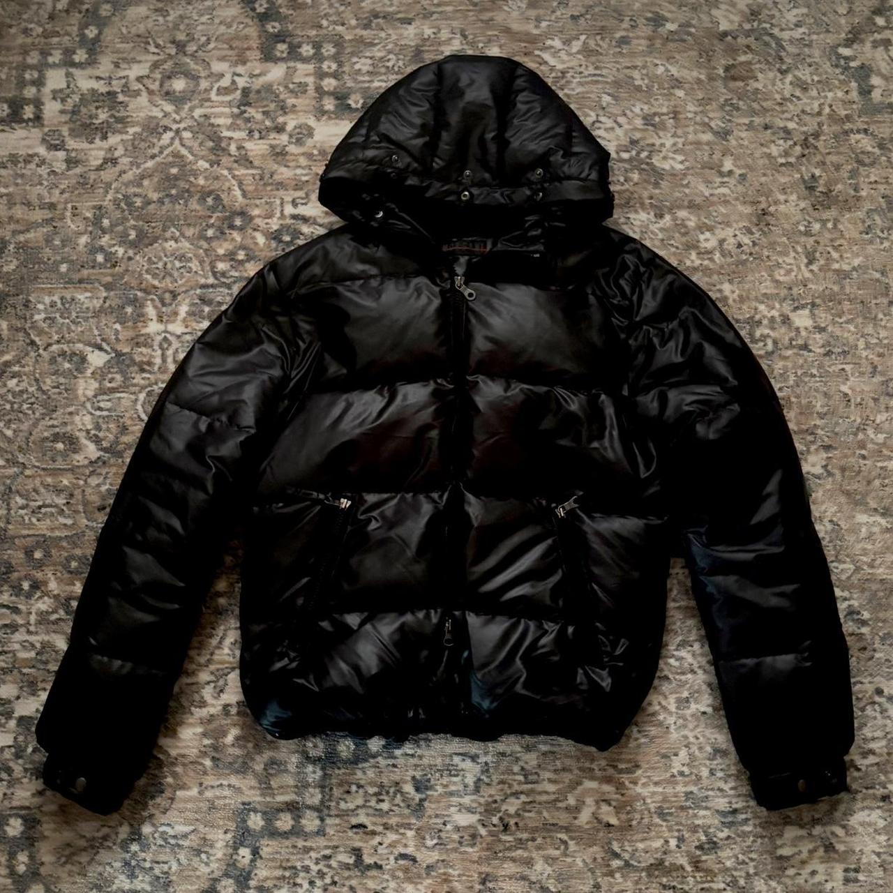 Black Morgan Homme puffer jacket Has buttons on the... | Depop