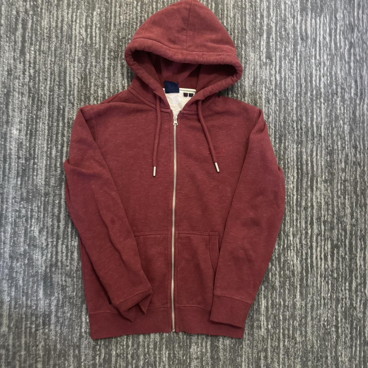 Vintage red superdry zip up hoodie No flaws... - Depop