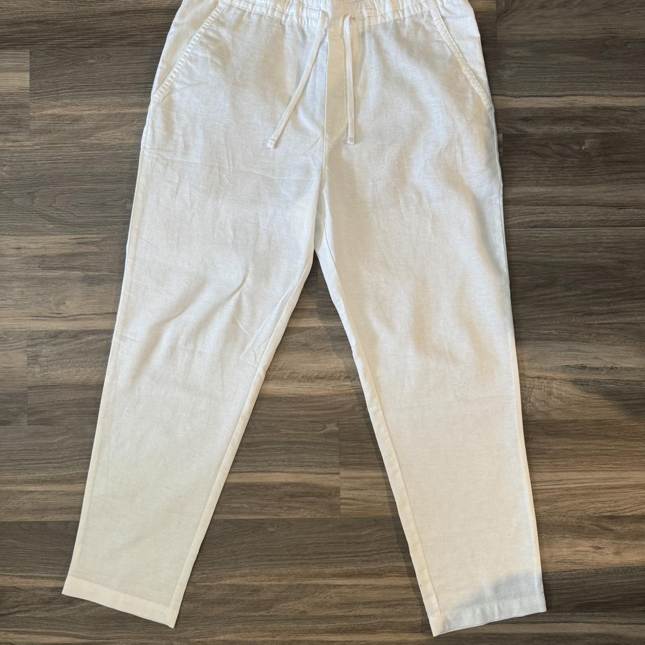 Zara Cotton Linen Pants Size L. New Without Tags - Depop