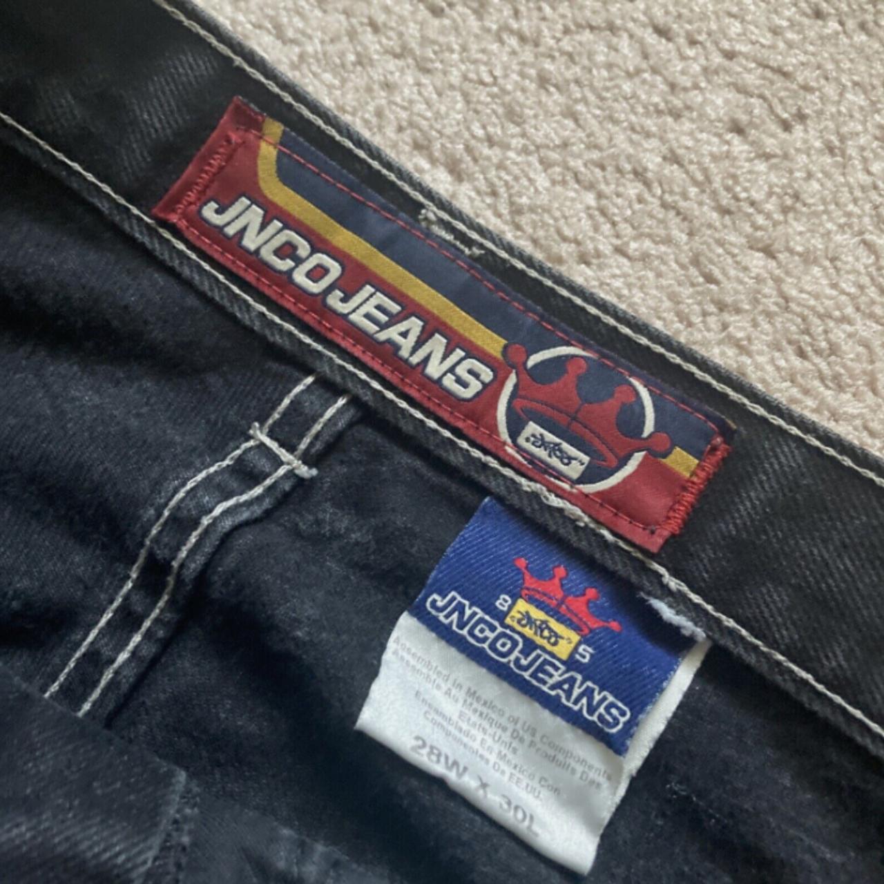 JNCO Jeans Skunk Striped Legs Baggy Vintage 30x30 - Depop