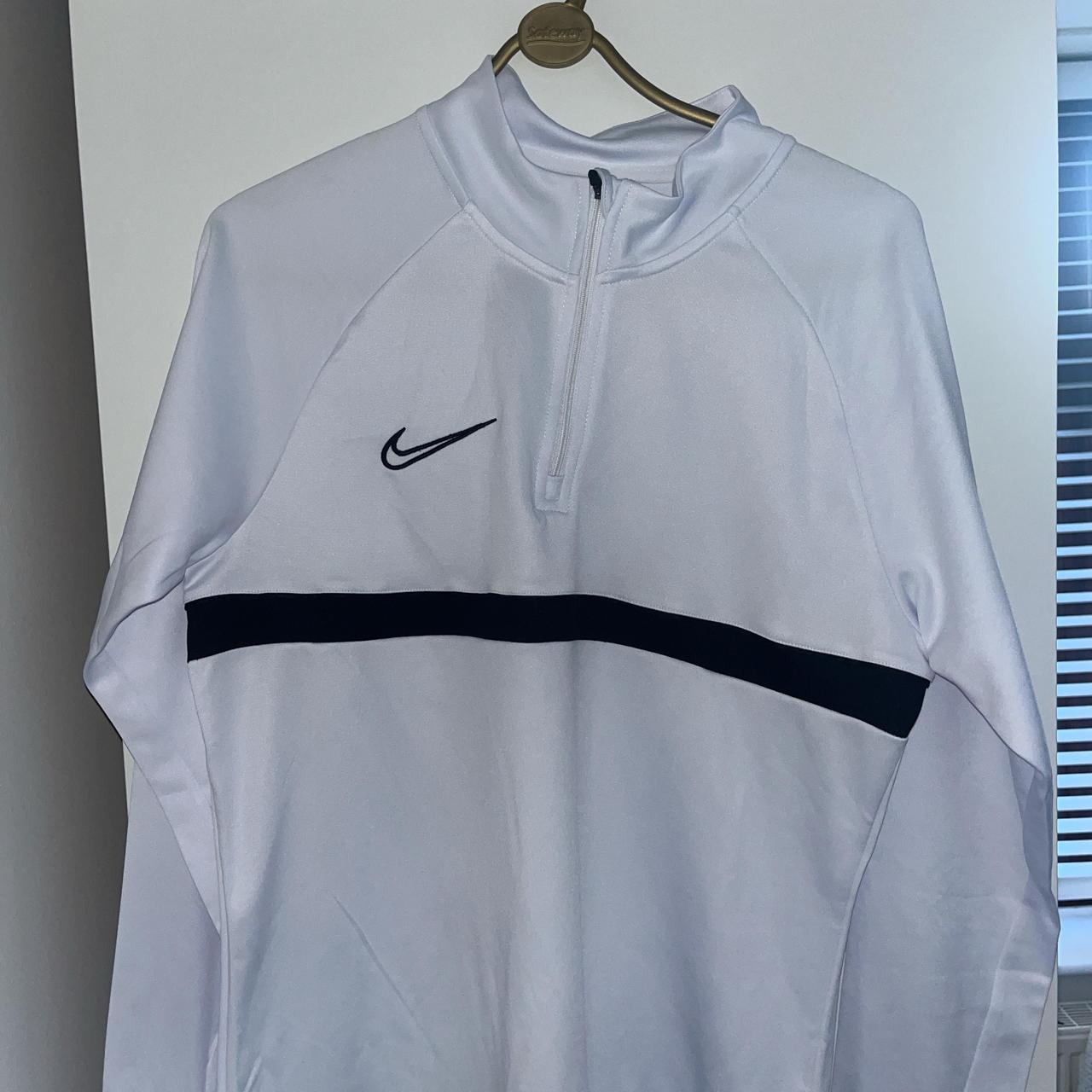 Nike Dri Fit white 1/4 zip - Depop