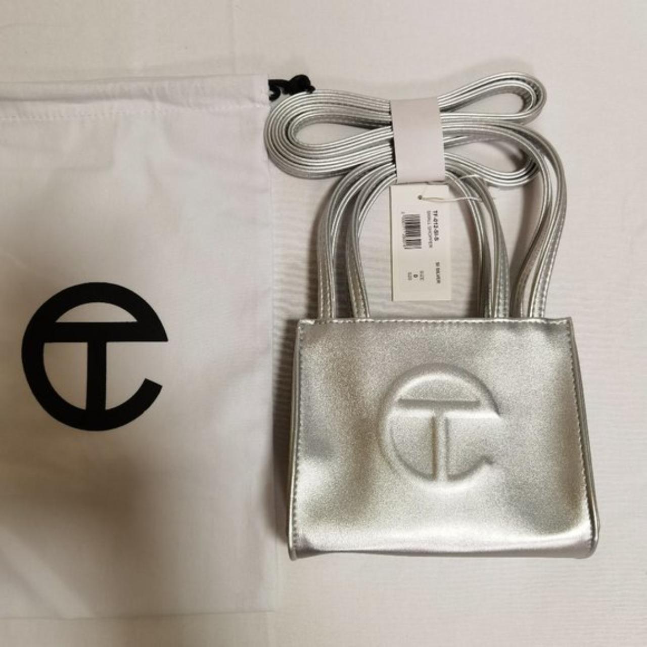 Telfar Small Silver Shopping Bag - Depop