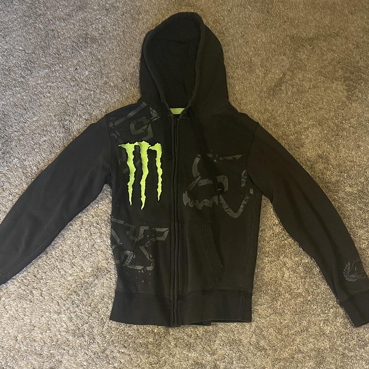 Monster x fox racing hoodie Fits like a medium I... | Depop