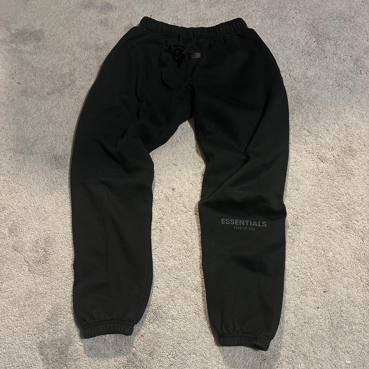 Black essentials sweatpants - Depop