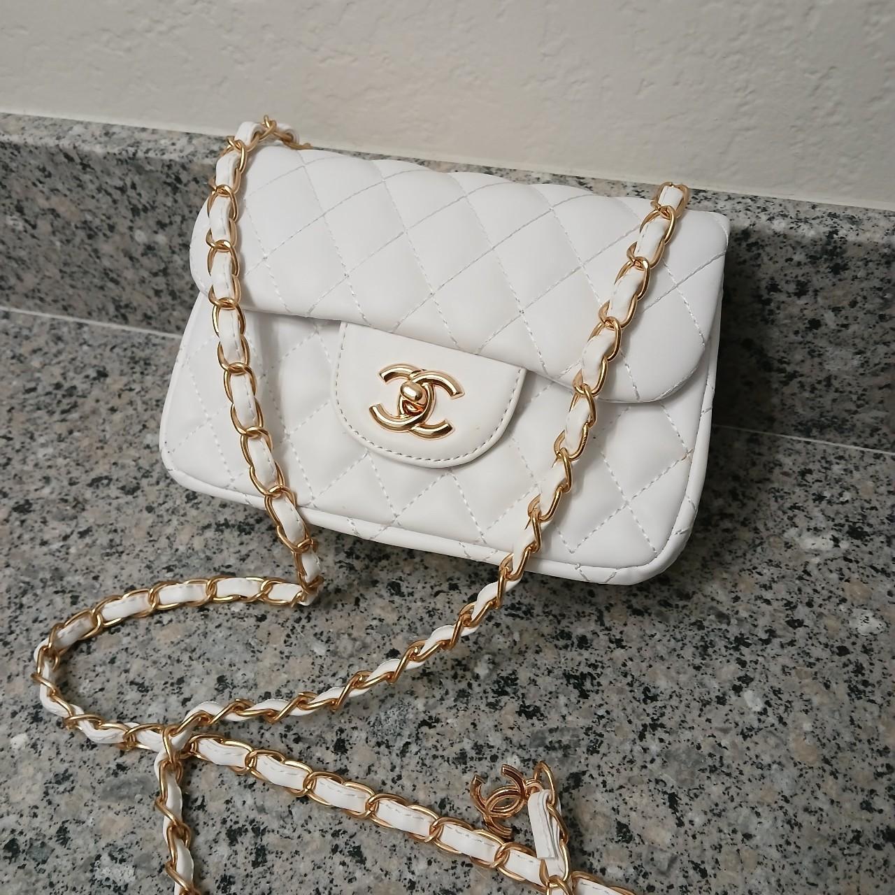 CC white mini crossbody. Very cute. Custom made... - Depop