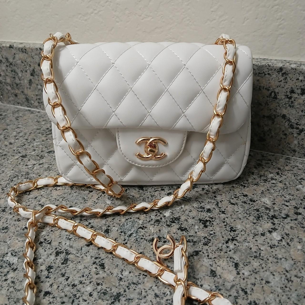 CC white mini crossbody. Very cute. Custom made... - Depop