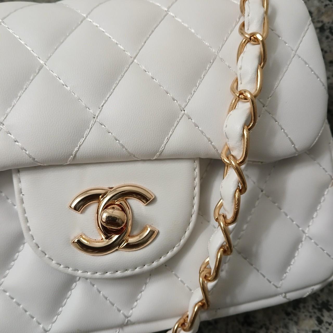 CC white mini crossbody. Very cute. Custom made... - Depop