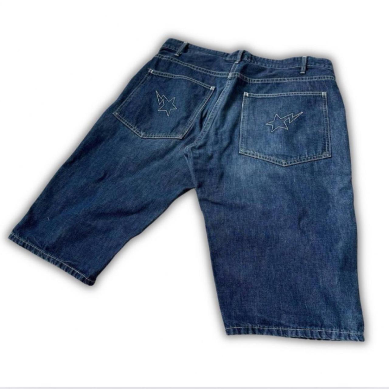 BAPE / A BATHING APE JORTS DENIM SHORTS RARE PIECE... - Depop