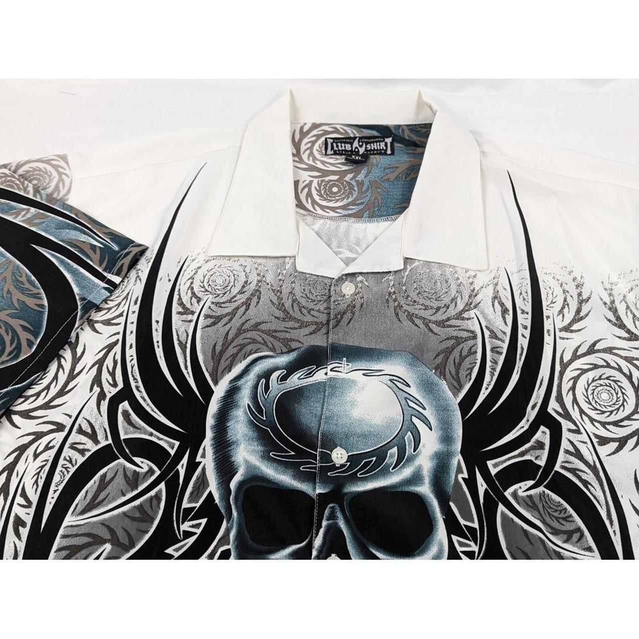 Steve Barrys Club Shirt Size XXL Tribal Skull Y2K... | Depop