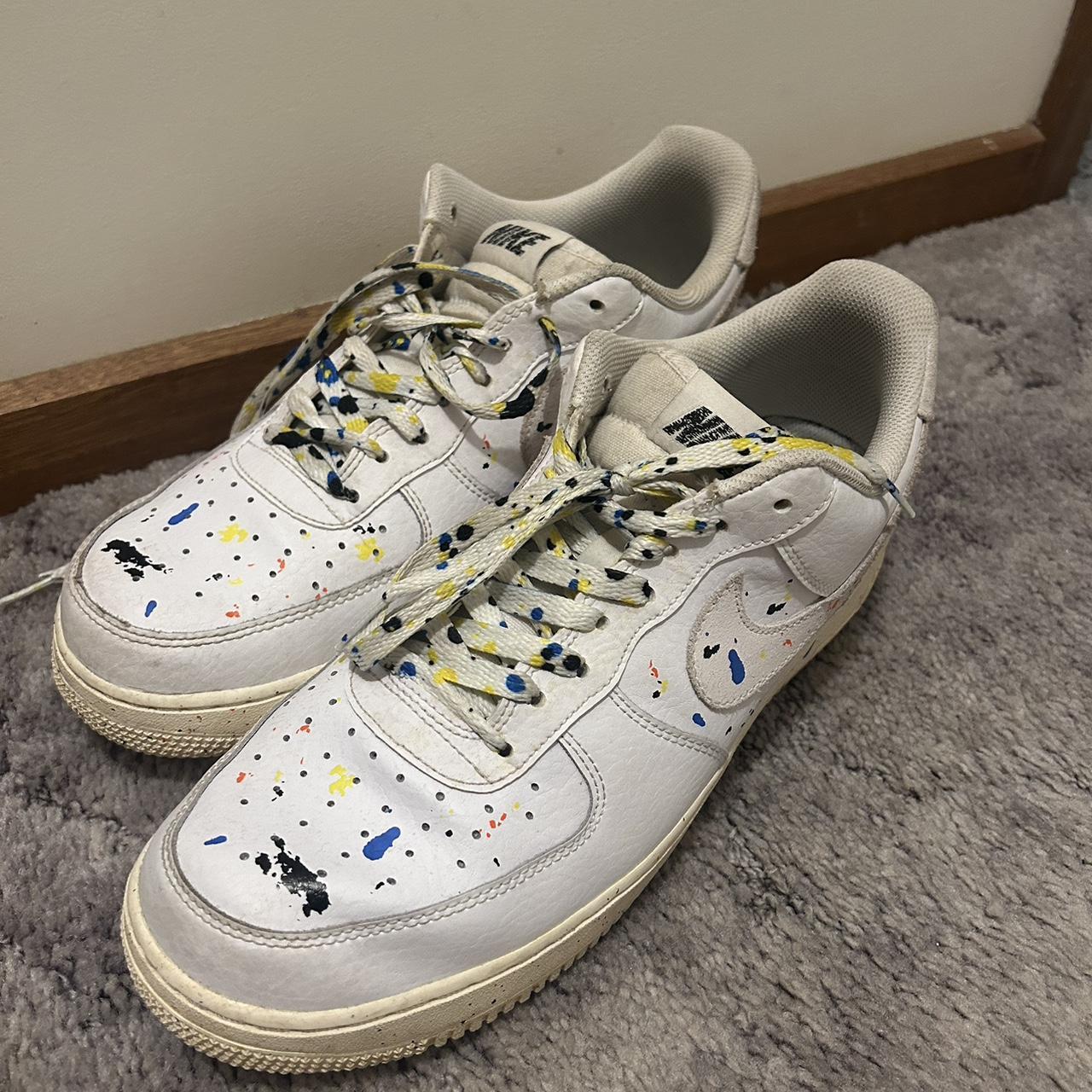 Nike Air Force 1 Paint Splatter - Depop