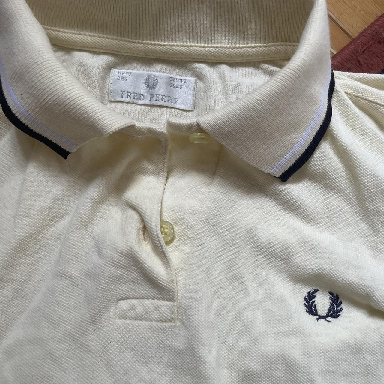 Yellow Fred Perry top. Size 6/8 depending on... - Depop